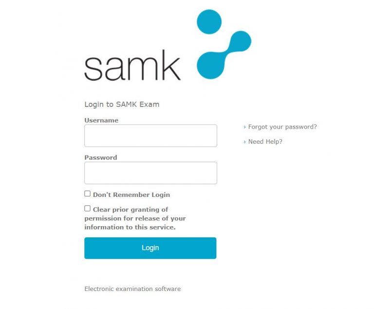 EXAM > Student > Login – Guides in English