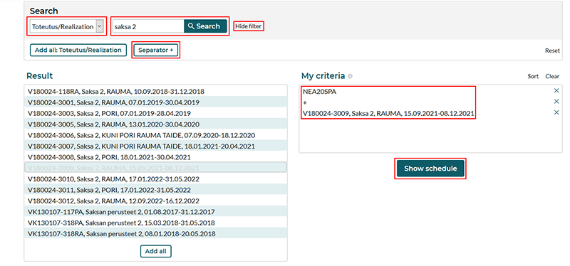 TimeEdit > Teacher > Timetables – Guides in English