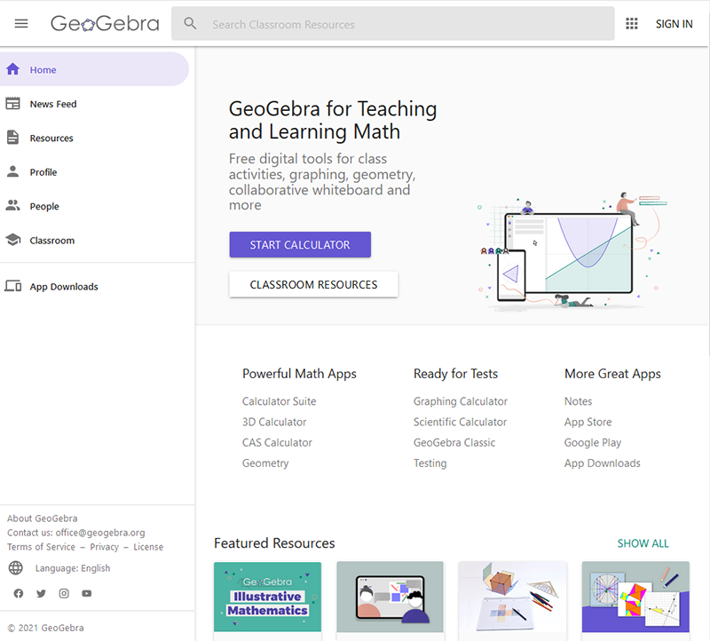 Moodle > Teacher > Activities > GeoGebra – Guides in English