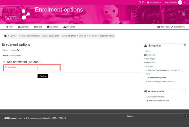 Admissions Moodle Registration – Guides in English