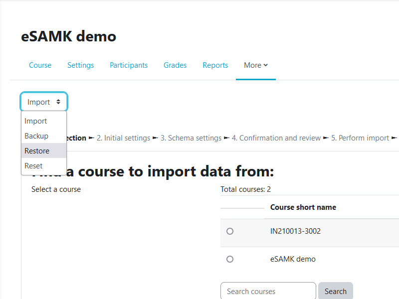 Moodle Moodle4 Course Reuse Guides In English