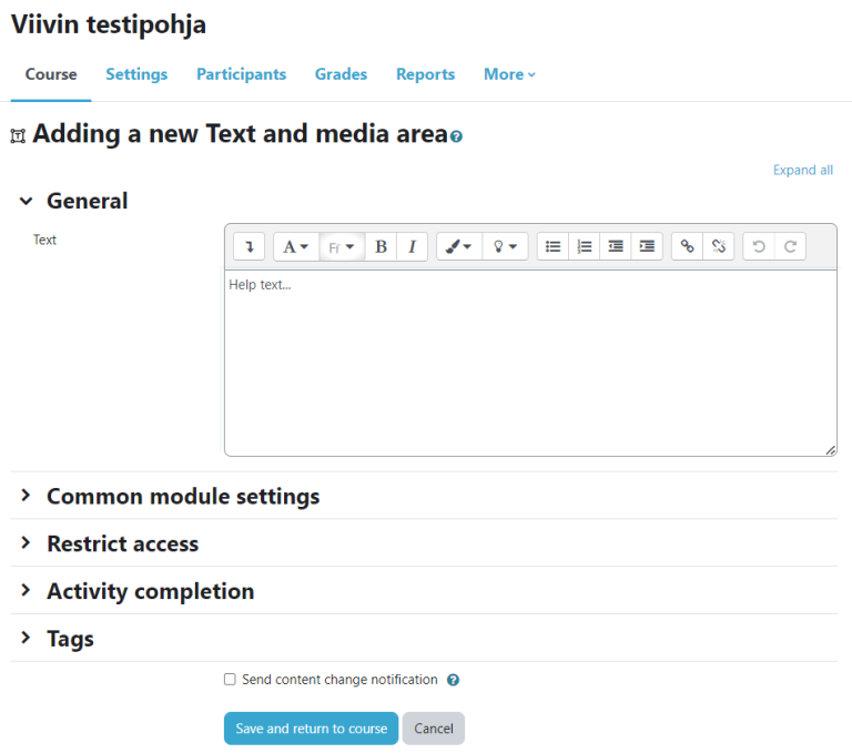 Moodle > Teacher > Resources > Help Text – Guides in English